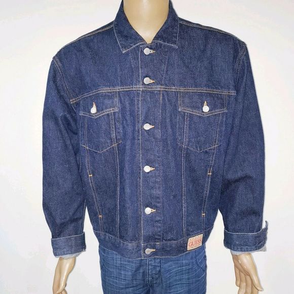 Guess | Jackets & Coats | Vintage Guess Denim Jean Trucker Jacket Boxy ...